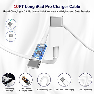 FUHAYA iPhone 15 Fast Charger, 2 Pack 20W PD USB C Wall Charger Fast Charging Block with 10FT Long Type C to C Fast Charging Data Sync Cable for iPhone 15/15 Plus/15 Pro/15 Pro Max, iPad Pro/Air/Mini