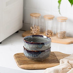 KYBSCZ Serving Bowls - 22 Ounce Bowls Set - Ceramic Bowl Set of 2-5.75 inch Salad Bowls - Soup Bowls - Cereal Bowls for Kitchen