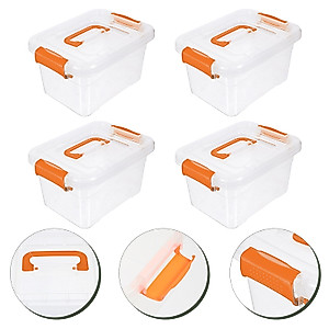 4Pcs Box storage containers with lids Storage Container for Snack clear container with lid Organizer product suitcase container plastic box storage box Handheld