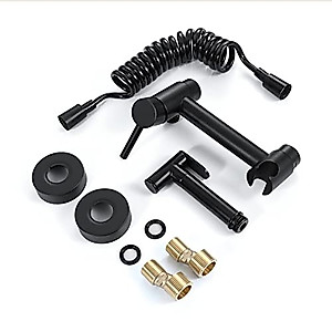 MINJING Wall Mounted Bidet Sprayer Kit for Toilet Black Bathroom Toilet Bidet Mixer Spray Kit Hand Held Sprayer Toilet for Pet Bath/Personal Hygiene