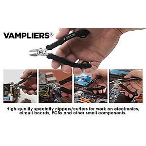 VAMPLIERS 4.75" Mini Precision Carbon Steel Nippers, ESD Safe Wire Flush Cutters. Suitable for Circuit Board Work. Made in Japan: VT-001-5MN
