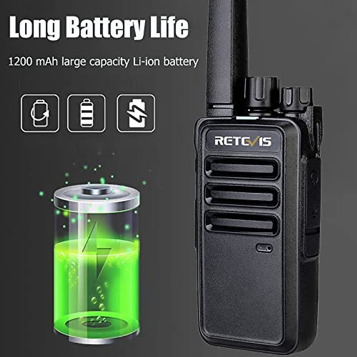 Retevis RT68 Walkie Talkie for Adults, Portable Two-Way Radios Long Range, Handsfree, 2 Way Radios Rechargeable with USB Charging Base and Adpter, for School Restaurant Retail Business(10 Pack)