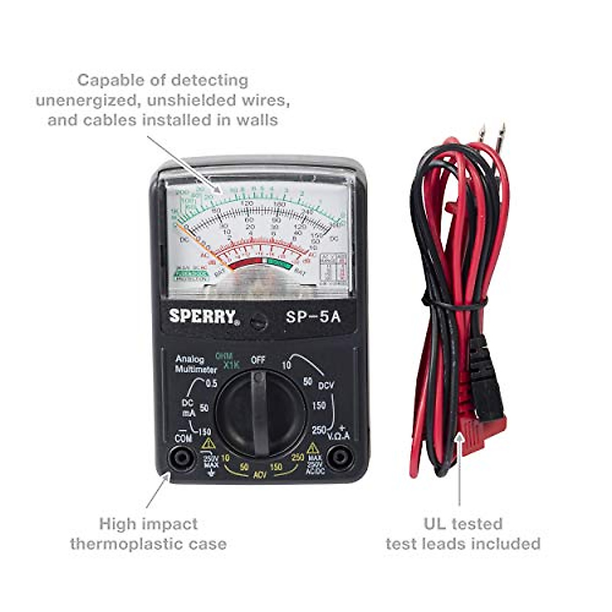 Sperry Instruments HSP5 5 Function Analog Multi-Meter, Manual 13 Range, 300V AC/DC