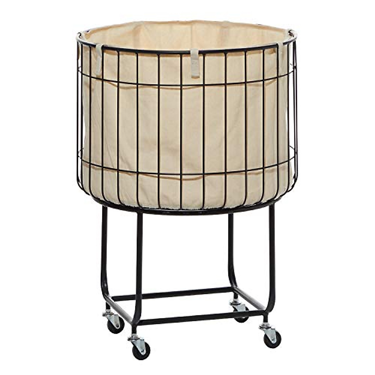 Deco 79 Metal Round Storage Cart with Wheels, 19" x 19" x 26", Black