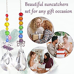 Rainbow Crystal Suncatcher Window Hanging, Rainbow Decor for Window Home Garden Car, Pack of 5