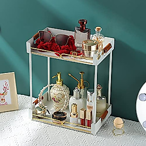 2-Tier Countertop Organizer for Bathroom Counter, Standing Bathroom Organizer Storage Shelf, Decor Vanity Tray