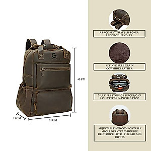 GENMARKS Sultana Backpack (Dark Brown) - Genuine Leather Bag with Multiple Pockets - Convertible Purse Bag for Travel, Work, College, Gym & Hiking - Stylish Luggage Backpack for Books & 15.6” Laptop