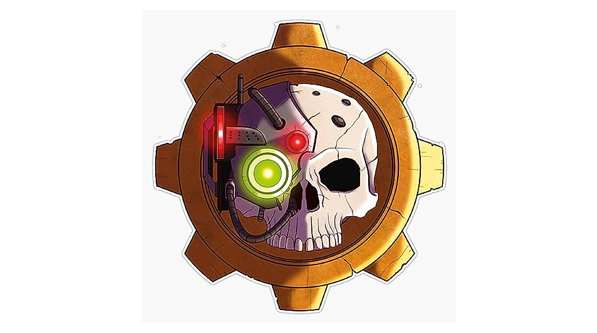 Vibrant Adeptus Mechanicus Insignia Bumper Sticker