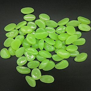 HappyFiller Glow in Dark Green Luminous Stones for Aquarium Fish Tank Rocks,Fairy Garden Decoration,Terrarium Succulent Soil Cover,Outdoor Decor,Backyard Walkway Stepping Pebbles