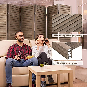 Room Dividers and Folding Privacy Screens, 6 Panel 69 inch Tall Portable Room Seperating Divider, Handwork Solid Wood Room Divider Wall, Room Partitions and Dividers Freestanding for Home Office