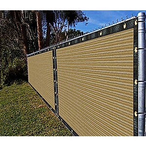 Ifenceview 5'x3' to 5'x50' Beige Shade Cloth/Fence Privacy Screen Fabric Mesh Net for Construction Site, Yard, Driveway, Garden, Railing, Canopy, Awning 160 GSM UV Protection (5' X 10')