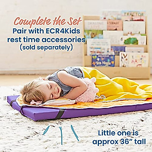 ECR4Kids SoftZone Rainbow Rest Mat, 2in, Sleeping Pad, Purple, 5-Piece