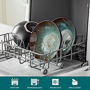 vancasso Bubble 24oz Cereal bowls, 7 Inch Stoneware Pasta Bowls Lead-free Soup Bowls, Brown Bowl Set of 4 for Kitchen Bubble Brown for Cereal Soup Oatmeal Salad, Dishwasher & Microwave Safe