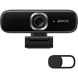 Anker PowerConf C300 Smart Full HD Webcam, AI-Powered Framing & Autofocus, 1080p Webcam with Noise-Cancelling Microphones, Adjustable FoV, HDR, 60 FPS, Low-Light Correction, Zoom Certified (Renewed)