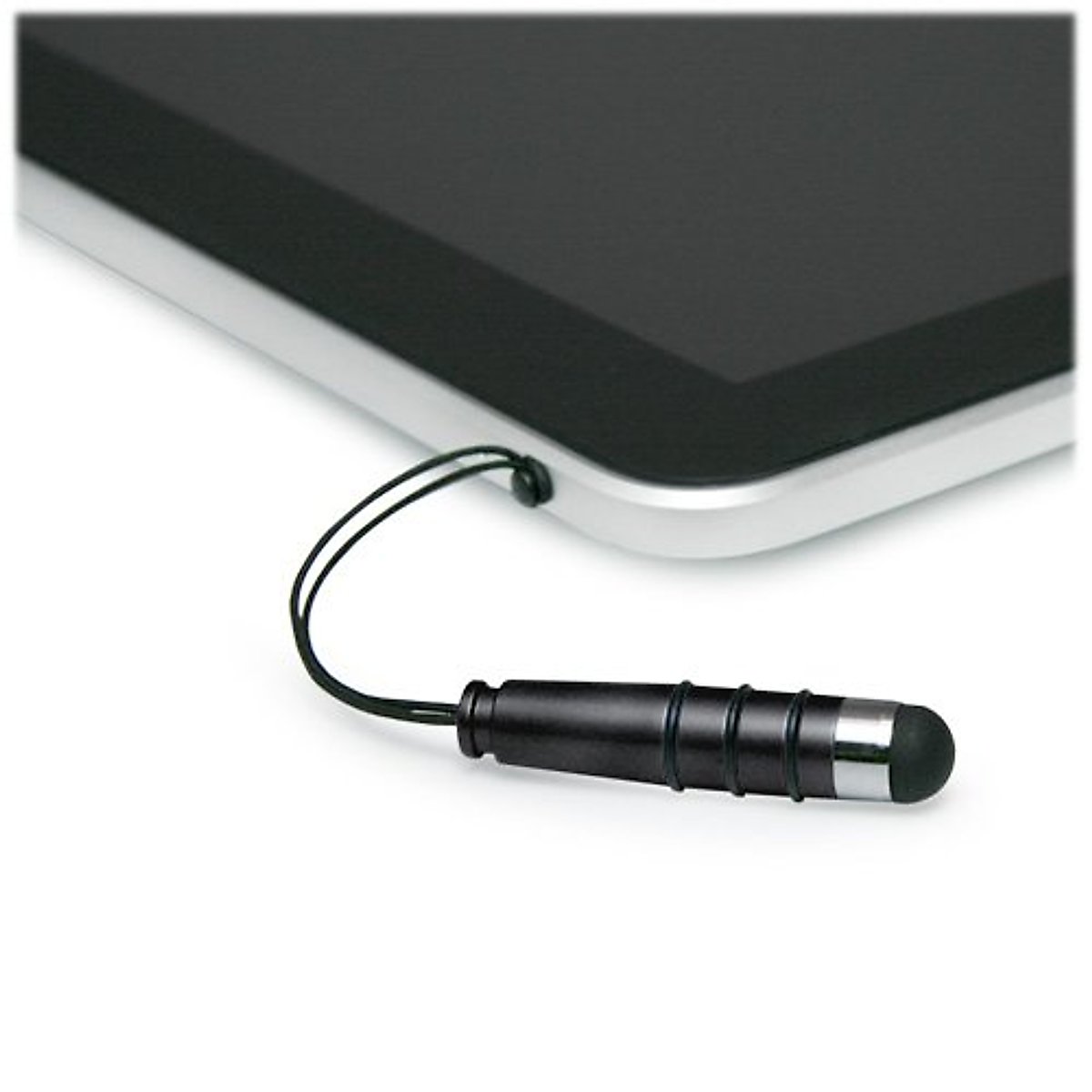 BoxWave Stylus Pen Compatible with Lockly Secure Plus - Mini Capacitive Stylus, Small Rubber Tip Capacitive Stylus Pen for Lockly Secure Plus - Jet Black