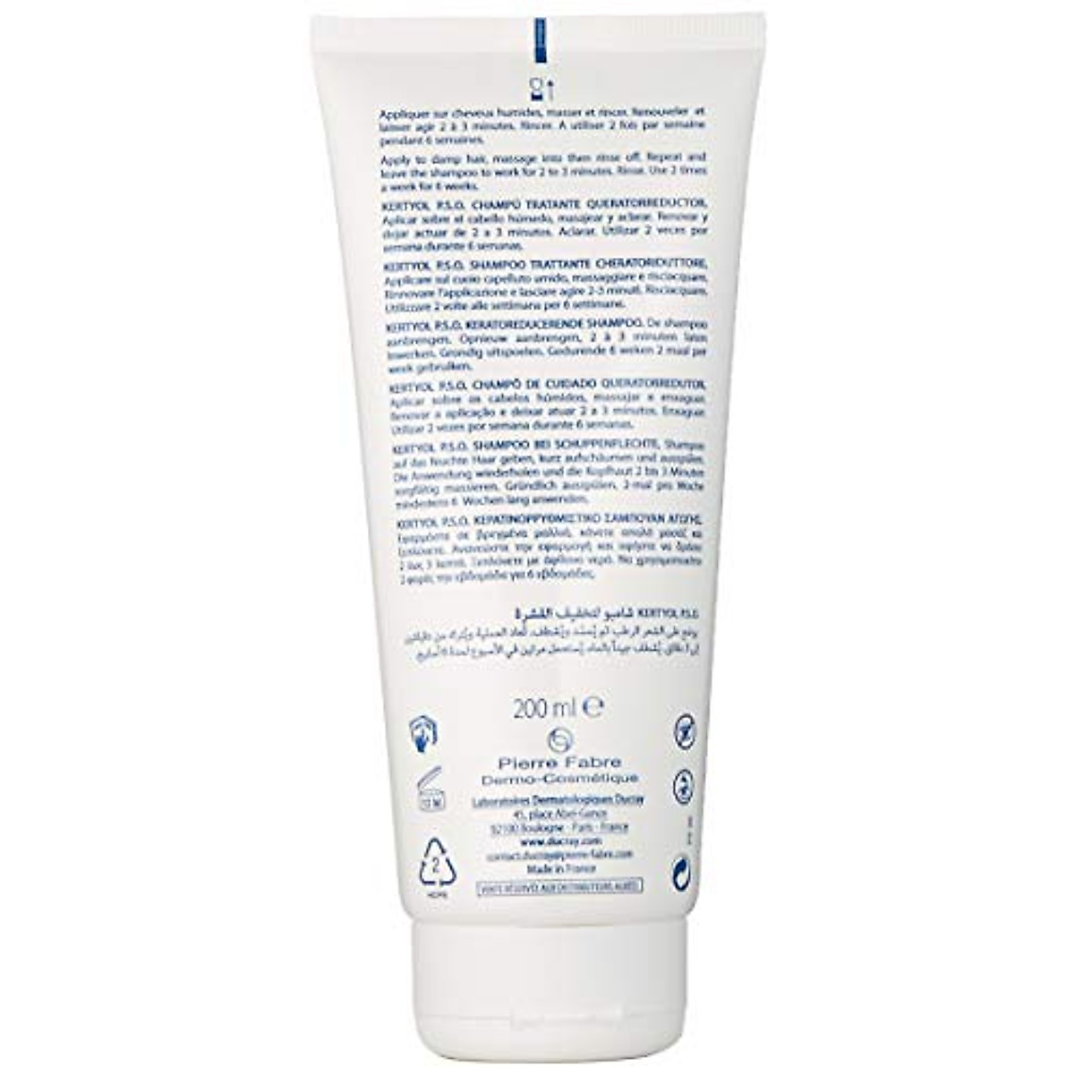 Ducray Kertyol P.S.O. Shampoo, Scalp Prone to Psoriasis, Micronized Sulfur, Salicylic Acid, Soothes Red, Irritated Scalp, 6.7 oz.