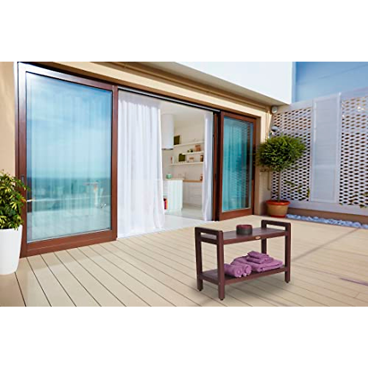 DecoTeak, 18 ", Teak Shower Bench, Teak Shower Seat, Teak Shower Stool, Teak Bench for Shower, Teak Shower Chair, Teakwood Shower Bench, Teak Bath Bench, Brown, 18 Inch