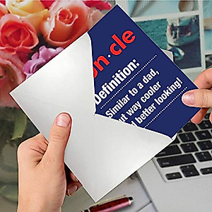 NobleWorks - 1 Funny Happy Birthday Notecard - Uncle Humor Greeting Card with Envelope - Funcle C7232BDG