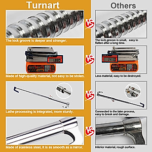 Turnart Steering Wheel Lock Anti-Theft Device Universal Brake Lock Bar Telescopic Double Hook Pedal Lock Adjustable Car Lock for Sedan Truck Van SUV Security with 3 Keys (Max Length: 34in)