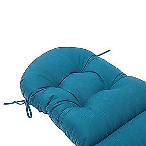 QILLOWAY Indoor/Outdoor High Back Chair Cushion for Adirondack,Spring/Summer Seasonal All Weather Replacement Rocking Chair Cushions. (Peacock Blue)