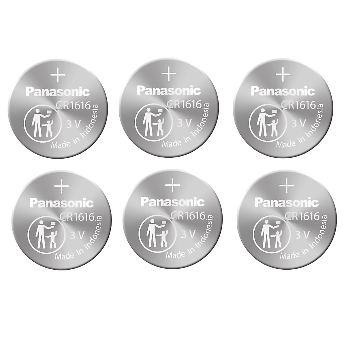 Panasonic CR1616 -- 6 Pcs -- Lithium Coin Cell Battery, 3V DL1616, ECR1616