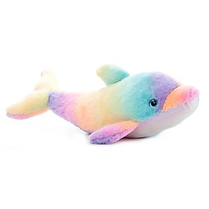 The Petting Zoo Dolphin Stuffed Animal Plushie, Ombrez Ocean Animals, Rainbow Dolphin Plush Toy 20 inches