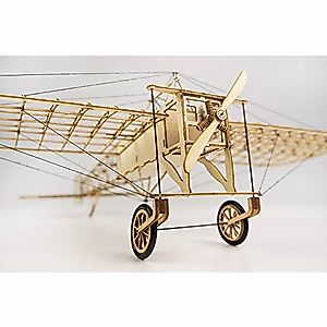 Balsa Wood Airplane Kits DIY Bleriot Wooden Models Aircraft, Laser Cut Balsa Wood Plane Kits to Build for Adults, Perfect 3D Wooden Puzzles Airplane Model Kit for Home Decor Collection Birthday