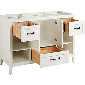 Signature Hardware 953346-48-RUMB-8 Burfield 49" Free Standing Single Vanity Set with Cabinet, Vanity Top, and Rectangular Undermount Vitreous China Sink - 8" Faucet Holes