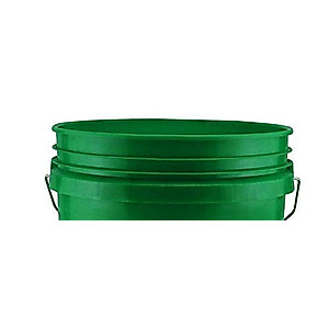 5 Gallon Green Plastic Buckets | 3 Pack | HDPE Plastic | Super Heavy Duty 90 Ml