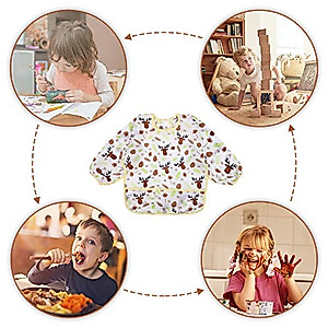 Accmor 3 Pack Long Sleeve Baby Bibs, Waterproof Sleeved Bib, Toddler Soft Bib for 6-24 Months