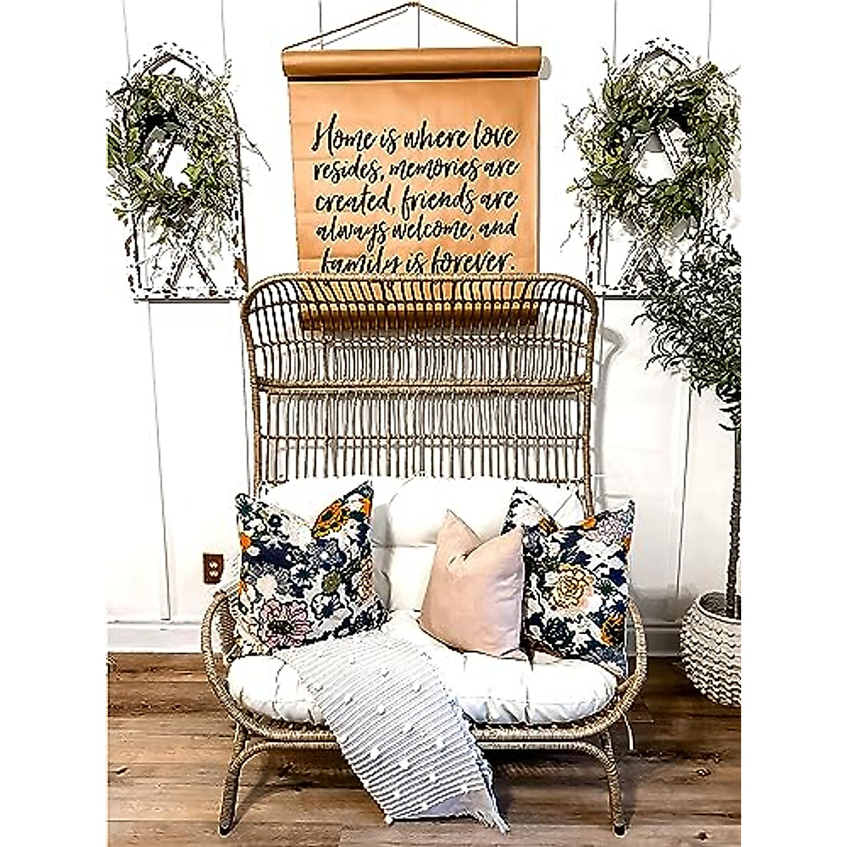 YITAHOME Outdoor Double Egg Chair for 2 Person, Wicker Patio Large Basket Chair with 526lbs Capacity, All-Weather Oversized Egg Lounger Chair for Indoor Living Room Outside Balcony Backyard - Beige