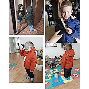 LAVIQK 1-7 Years Winter Coats for Toddlers Baby Boys Girls with Removable Fur Hooded Down Jacket Warm Fleece Coat Outerwear