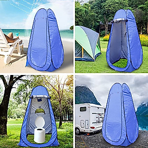 Petgin Pop Up Tent Upgrade Privacy Shower Tent Portable Outdoor Sun Shelter for Toilet Camping Biking Beach-Blue
