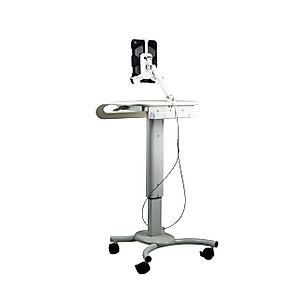Rolling Medical Workstation – CTA Height Adjustable Mobile Secure Medical Workstation Cart for iPad 10th Gen 10.9" - iPad 7/8/9 Gen 10.2”- iPad Pro 11” - iPad Air 4 - Galaxy Tab S3 - White (QPAD-HRSW)