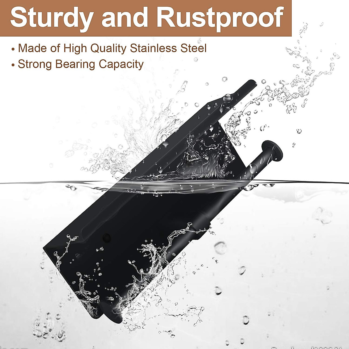 Bjiotun Toilet Paper Holder with Shelf Wall Mounted Toilet Paper Storage, Double Roll Tissue Holder Dispenser Bathroom Toilet Paper Holder (Matte Black)