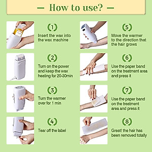 Depilatory Wax Cartridge Roll On for Wax Warmer - PINKZIO Olive Roll On Wax Refills, Wax Roller for Legs and Arms, 3.52 Ounce (Pack of 3) (Not Including Wax Warmer and Strip)