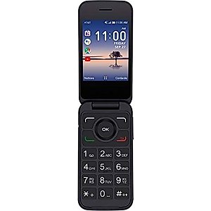 AT&T Prepaid - Alcatel SMARTFLIP, 4GB Memory, 2.8 Dual Display, Bluetooth, WiFi, Big Buttons - Black (Renewed)