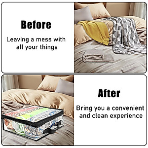 Hlimior 10 Pcs Extra Large Clear Travel Packing Cube，16 x 12 x 4 Clear Vinyl Zippered Storage Bags See Through Moving Bag Plastic Storage Bags PVC Multipurpose Pouch with Handle for clothing Storage