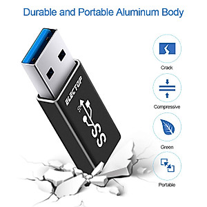 ELECTOP Updated USB 3.1 GEN 2 Male to Type-C Female Adapter (2 Pack), Support Double Sides10Gbps Charging & Data Transfer,USB A to USB C 3.1 Converter for PC, Laptop, Charger, Power Bank, Quest Link