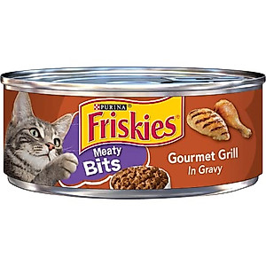 Purina Friskies Gravy Wet Cat Food, Meaty Bits Gourmet Grill - (24) 5.5 oz. Cans