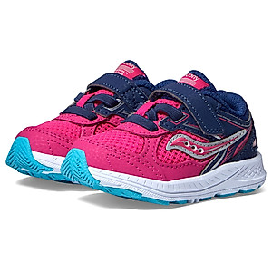 Saucony Cohesion 14 Alternative Closure Jr Sneaker, Pink/Navy, 10 US Unisex Little Kid