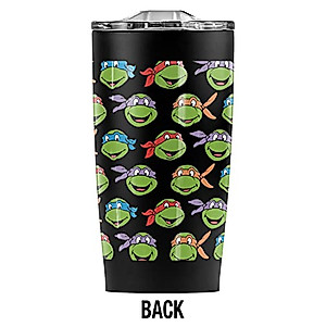 Logovision Teenage Mutant Ninja Turtles TMNT Turtle Heads Stainless Steel 20 oz Travel Tumbler, Vacuum Insulated & Double Wall with Leakproof Sliding Lid