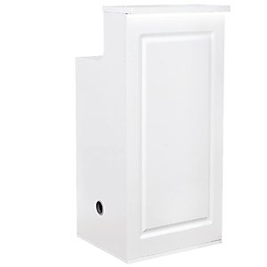 Reception Area Counter Receptionist Desk Lobby Check-in Desk with LED Lights Valencia Side Storage in White