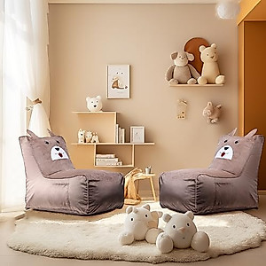 DKLGG Cute Dog Bean Bag Chair for Kids, Stuffed Animal Beanbag Chairs Soft and Comfy Stuffable Zipper for Girls Boy Room Decor Large, Animal