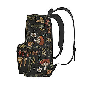 FREEHOTU Snails Mushrooms Backpack For Men Women With Adjustable Padded Shoulder Straps Daypack For College Travel