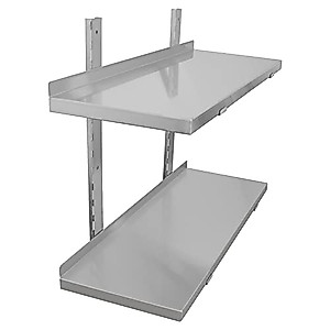 DULNICE Stainless Steel Wall Shelf 31.5'' x 12.6'' Commercial Wall Mount Floating Shelving for Restaurant Bar Home Laundry Garage and Utility Room, Silver (DL8030)