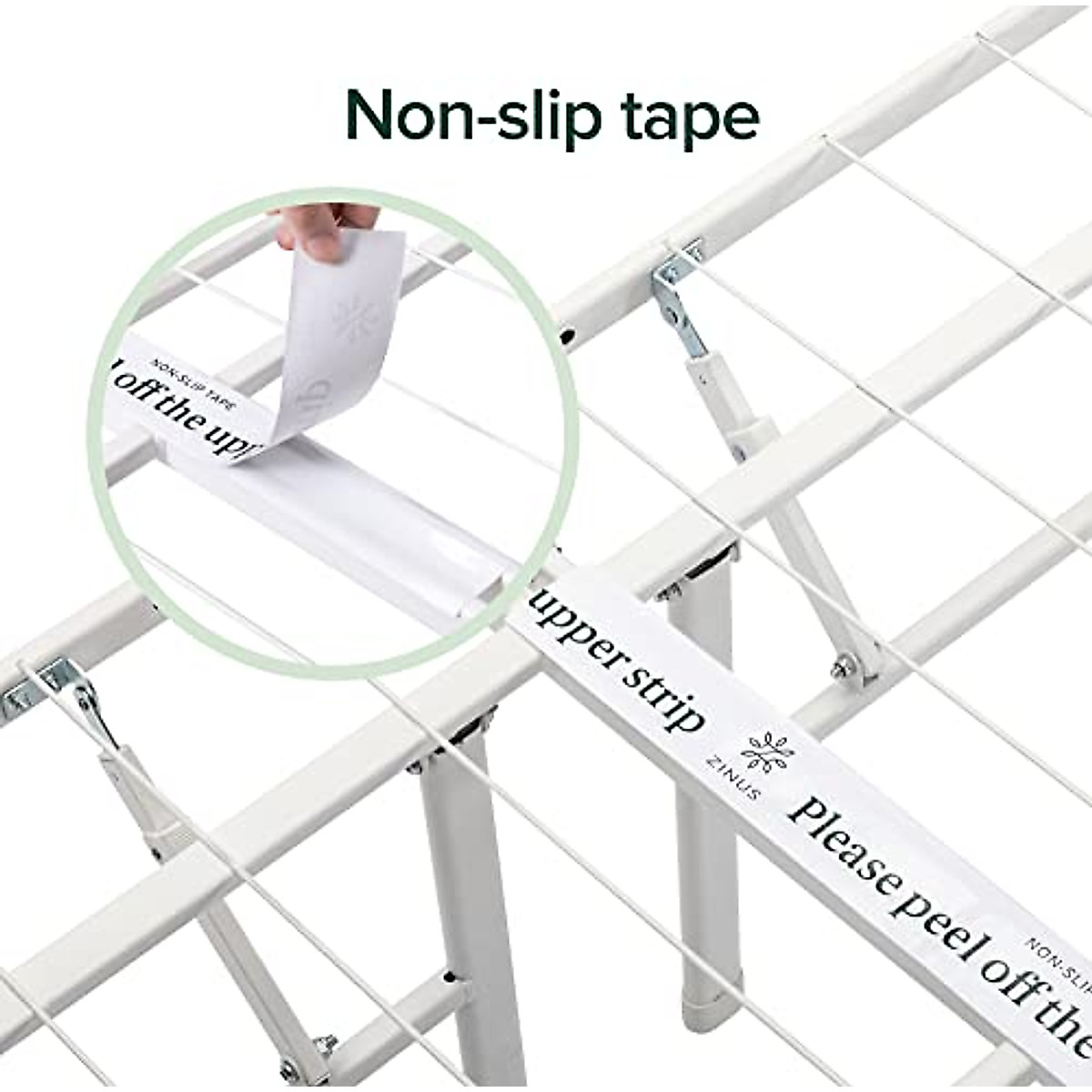 ZINUS SmartBase Tool-Free Assembly Mattress Foundation / 14 Inch Metal Platform Bed Frame / No Box Spring Needed / Sturdy Steel Frame / Underbed Storage, White, Queen