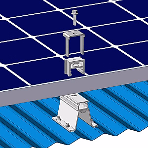 End Clamp MageBracket CL Mounting Kit for Solar Module Panel Mounting Racking Installation on Corrugated Metal Roof