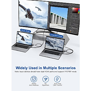 dockteck 8K HDMI Cable 6ft | High Speed hdmi to hdmi Cables 2.1, Braided Cord 60Hz 48Gbps 120Hz Support eARC Dolby Vision HDR 10 HDCP 2.2 & 2.3, Compatible with Roku TV PS5/4 HDTV Xbox Blu-ray