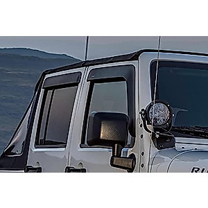 Auto Ventshade [AVS] Ventvisor / Rain Guards | Outside Mount, Smoke Color, 4 pc | 94249 | Fits 2007 - 2018 Jeep Wrangler (JK) Unlimited